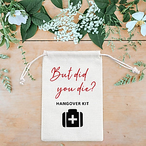 5 Pack But Did You Die Hangover Kit Bags Wedding Emergency Kit Bags Bridesmaid Survival Kit Bag With Drawstring for Wedding Bridal Bachelorette Party Bridal Shower Bachelor Party