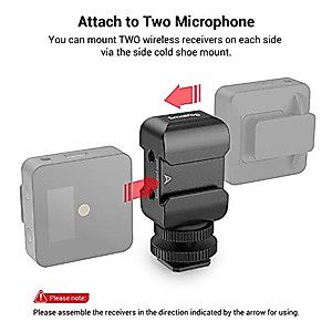 SMALLRIG Two-in-One Bracket Cold Shoe Mount Compatible with Rode Wireless GO and Saramonic Blink 500 for Two-Person Vlogging - 2996