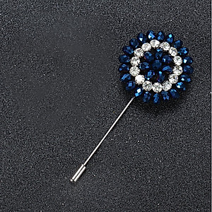 kilofly 4 pc Men's Lapel Pin Rhinestone Crystal Wedding Suit Boutonniere Brooch