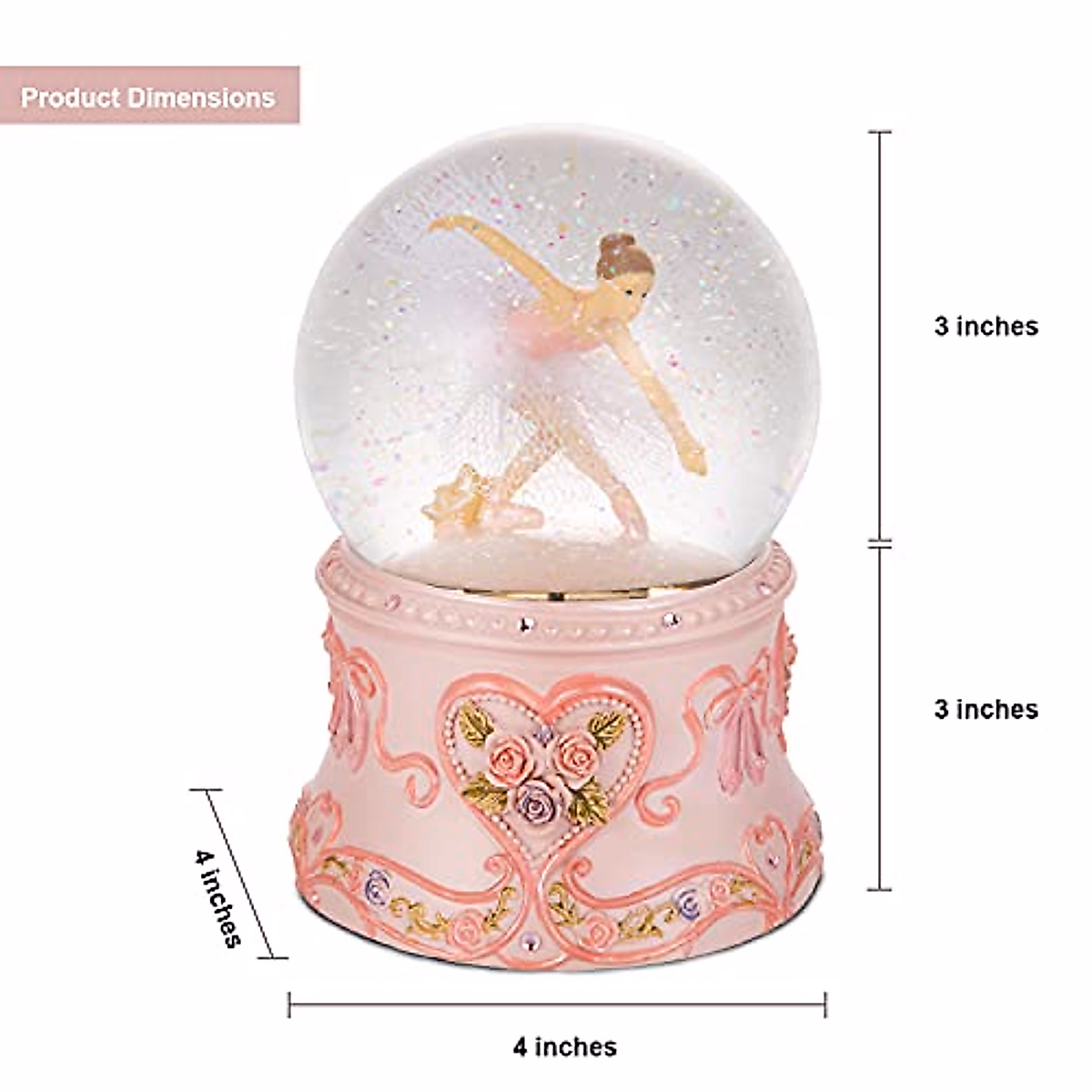 Septwonder Ballerina Snow Globe Plays Ballet Tune Swan Lake, Snowglobe for Wife, Daughter, Granny and Granddaugther