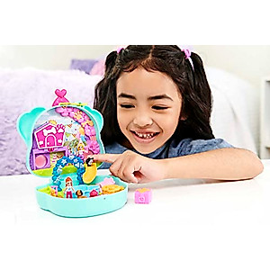 Polly Pocket Compact Playset, Doggy Birthday Bash with 2 Micro Dolls & Accessories, Travel Toy with Surprise Reveals