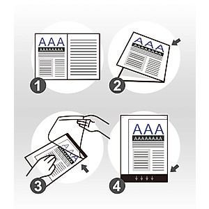 Plustek A4 / Letter Size Document Carrier Sheets (Pack of 5) - Protects Fragile Paper and A3 Size Document by Folding…