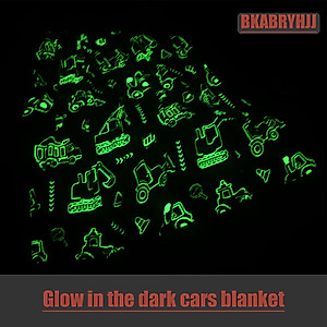 BKABRYHJJ Excavator Gifts for Kids Boys - Glow in The Dark Tractor Blankets, Excavator Construction Truck Throw Blanket for Toddler Boys Birthday Christmas Valentine's Day 50"×60"