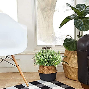 6Pcs Artificial Greenery Shrubs Fake Plants Outdoor UV Resistant Plants Faux Plastic Flocked Morning Glory Flowers for Crafts Outdoors Hanging Planter Home Kitchen Garden Patio Farmhouse Decor