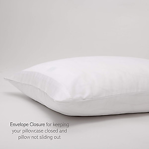 allecalm 100% Cotton Sheets set Full Size, Breathable, Soft 17 inch Deep Pocket, 4 Pcs Set, Fitted Sheet, Easy Fit, Hotel Luxury Bed Sheets for All Season for Dorm Room, Bed Room, White