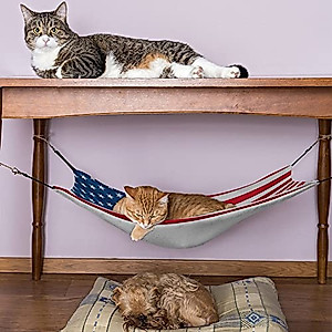 American Flag Pet Hammock Bed Guinea Pig Cage Hammock Small Animal Hanging Bed for Ferret, Chinchilla, Puppy and Other Small Animals