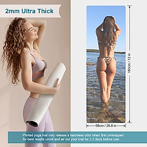 Custom Yoga Mat for Women & Men 2mm Non Slip Suede Eco Friendly Exercise Yoga Mat 72''x24'' 0.08 Inch Thick Yoga Theme Birthday Gift for Women Men Instructor (1 Image for Whole Area)