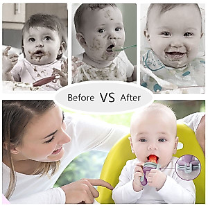 KidsMe Baby Food Feeder - Silicone Baby Fruit Feeder, Baby Feeding Supplies for Fresh Mesh Food and Fruits, BPA-Free Soothing Teething Pacifiers Teether Toys for Babies of 6-24 Months Toddlers Infants