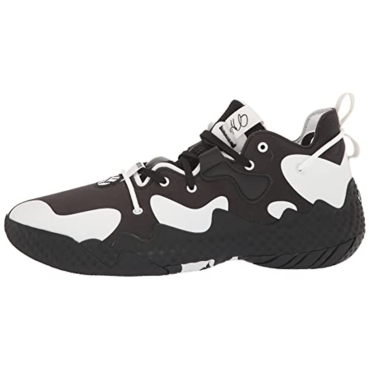 adidas Unisex Harden Vol. 6 Basketball Shoe, Black/Black/White, 9.5 US Men