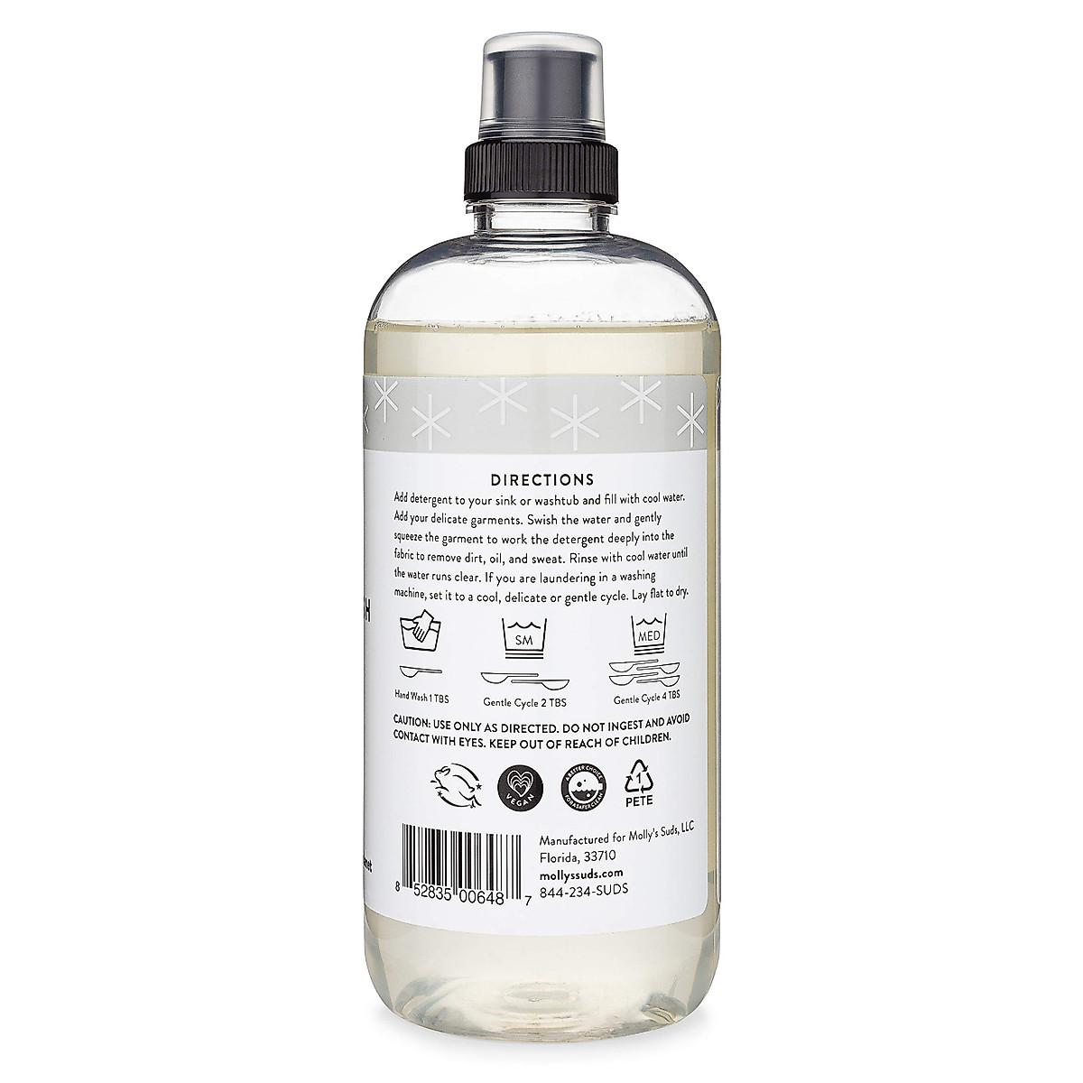 Molly's Suds Delicate Wash Liquid Laundry Soap | Clean, Simple Ingredients | Gently Removes Stains and Deodorizes | Unscented, 16 fl oz