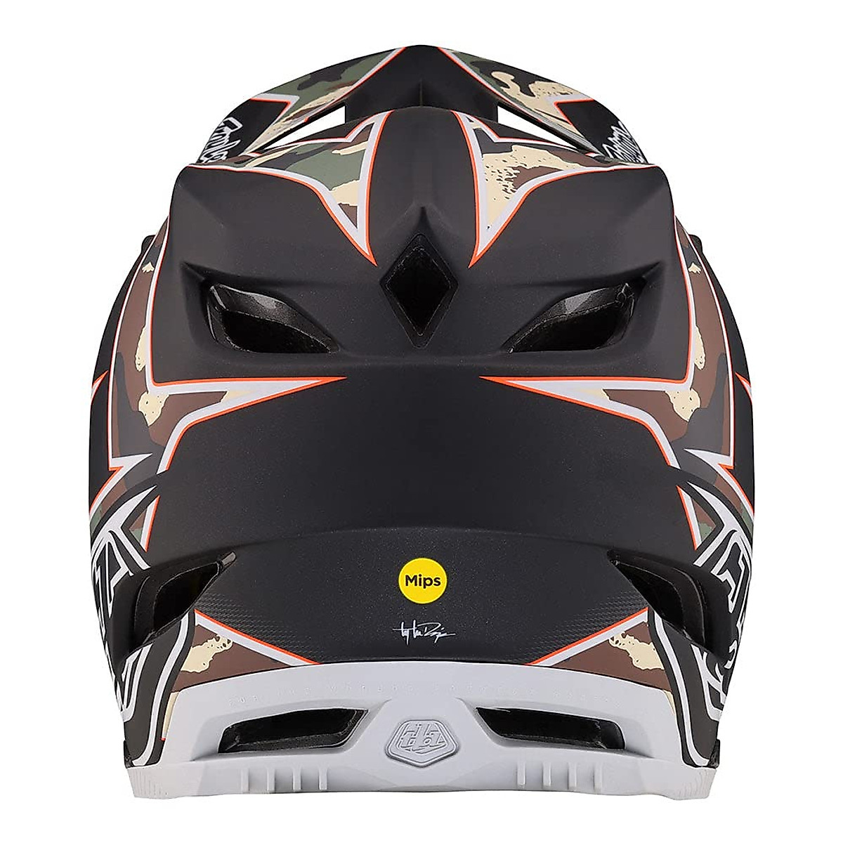 Troy Lee Designs Downhill D4 Composite Matrix Camo Full Face Bicycle Helmet for Max Ventilation Lightweight MIPS EPP EPS Racing Downhill BMX MTB DH - Adult Mens Womens Unisex (Army Green, XS)