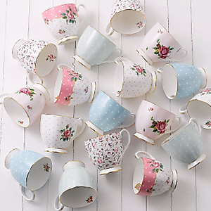 Polka Blue by Royal Albert Tea Party POLBLU FTD Vintage Mug 0.3ltr/10.5fl.oz, Blue