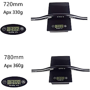 Wake 31.8mm MTB Mountain Bike Handlebar, Aluminum Alloy Mountain Bike Bicycle Riser Handlebar Extra Long 720/780mm with Paint Matte Surface (Black, 720mm)