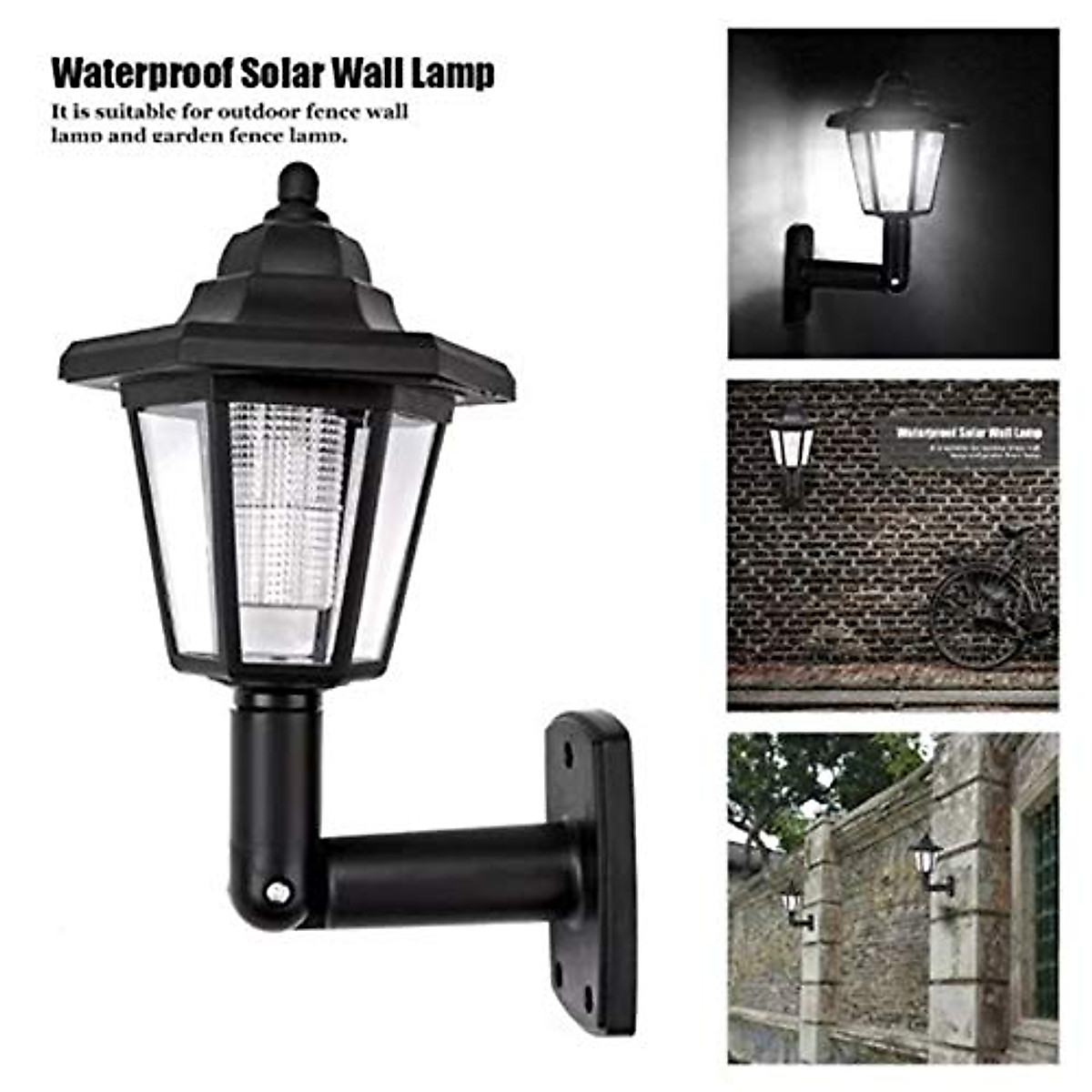 JLFTF 2X Solar Light Home Garden Door Solar Power LED Light Path Way Wall Landscape Mount Garden Fence Lamp Outdoor Night Light