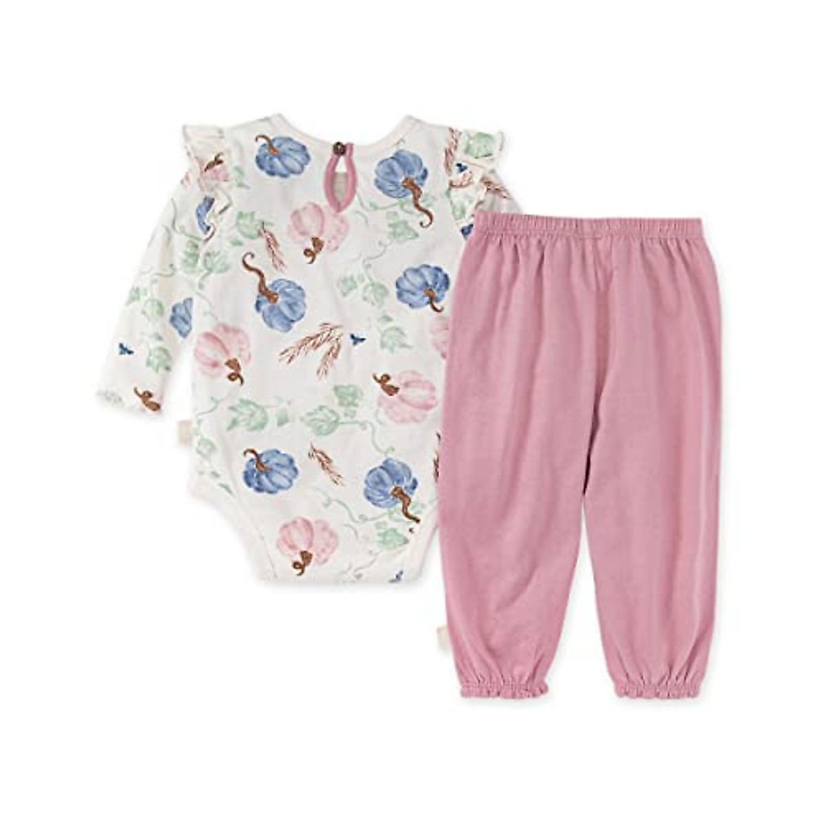 Burt's Bees Baby Unisex Baby Bodysuit & Pant Set, 100% Organic Cotton, Fairytale Pumpkins, 18 Months
