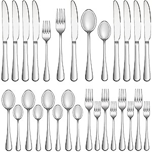 20 Piece Silverware Set Service for 4,Premium Stainless Steel Flatware Set,Mirror Polished Cutlery Utensil Set,Durable Home Kitchen Eating Tableware Set,Include Fork Knife Spoon Set,Dishwasher Safe