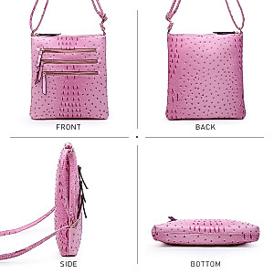 Dasein Crossbody Purse for Women Vegan Leather Shoulder Handbags Messenger Bags with Multi Zipper Pockets