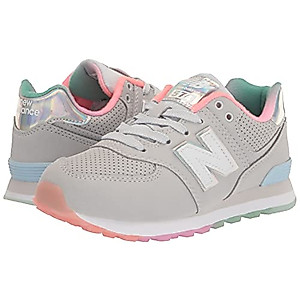 New Balance Kids 574 V1 70s Racing Lace-up Sneaker, Summer Fog/Lemon Haze/Uv Glo, 2.5 US Unisex Little