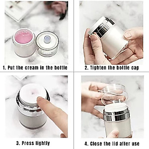 Cream Jar Vacuum Bottle,Airless Pump Jar Bottles Portable Lotion Dispenser,Travel Containers for Lotions and Creams Refillable Cosmetic Container (2PCS 15ml)