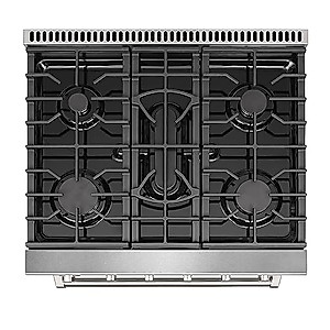 KOSTCH 30 inch Professional Freestanding Pro-Style Natural Gas Range or Liquid Propane Gas Range with 5 Burners, 4.55 cu.ft. Oven Capacity, in Stainless Steel - KOS-30RG03M (Black)