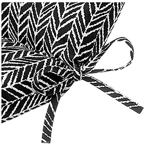 Pillow Perfect Outdoor/Indoor Herringbone Night Square Corner Chair Cushion, 36.5" x 18", Black