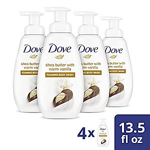 Dove Purely Pampering Body Wash with NutriumMoisture Technology Shea Butter and Vanilla Paraben Free Bodywash 13.5 fl oz 4 Count