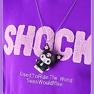 Aimery Kuromi Lighter, Kawaii Lighter, Cool Lighter, Anime Lighter, Anime Keychain Cute & Cool Keychain Accessories for Girls (Purple)