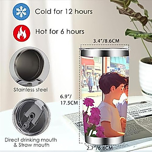 FOCIUZTA 20oz Illustrated Mother and Children Tumbler with lid, Travel Coffee Cup, Ideal for Easter, Mother Day, and birthday gifts