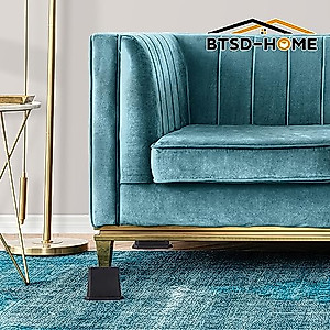 BTSD-home Bed Risers 2, 3 or 4 Inch Heavy Duty Furniture Risers Adjustable Dorm Bed Lifts Risers Table Desks Legs Blocks 4 Pack Black