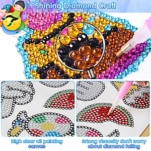 Zonon 36 Pieces Diamond Stickers, Gem Diamond Art Stickers Kits for Kids Create Your Own Painting Craft Cute DIY Diamond Craft Kit for Girls Boys