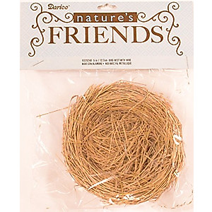 Darice Bird Nest with Wire, 5", 5", Brown