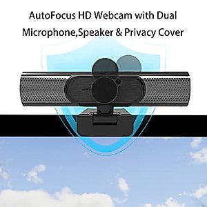 2K Webcam,Live Streaming Autofocus Dual Microphone Web Cam with Privacy Cover,110 Degree View Angle Web Camera for Video Calling, Recording, Conferencing, Gaming