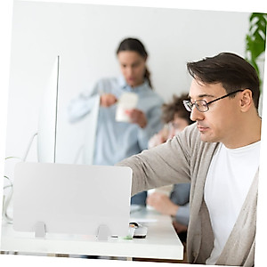 NUOBESTY 1pc Desktop Divider Office Desk dividers Desk Shield Shelf Desk Privacy dividers Desk Privacy Panel Sneeze Guard Office Partitions Clapboard Acrylic Student Counter Plastic White