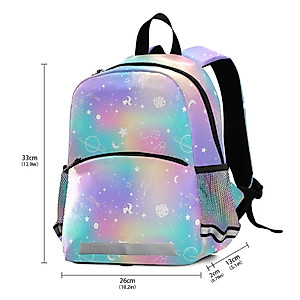 ALAZA Galaxy Rainbow Star Backpack School Daypack Harness Safety with Removable Tether