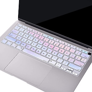 MOSISO Keyboard Cover Only Compatible with MacBook Air 13 inch 2021 2020 Release A2337 M1 A2179 Retina Display with Touch ID Backlit Magic Keyboard, Waterproof Protective Silicone Skin,Colorful Clouds