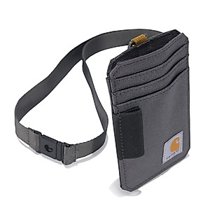 Carhartt unisex adult Nylon Duck Id Holder and Lanyard, Water-repellent Canvas Id Holder With Reflective Lanyard Wallet, Nylon Duck (Gravel), One Size US