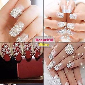 5700 Pcs Half Pearls for Crafts,Nail Pearls for Nails Art for Crafting DIY Accessory,Flatback Pearls gems for Makeup,White Neatly Organized Craft Pearls for Artists Creative (2/3/4/5/6/8/10mm)