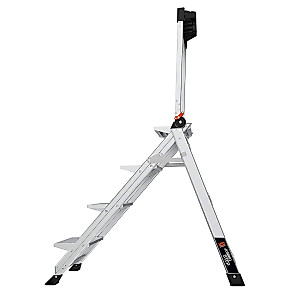 Little Giant Ladders, Jumbo Step, 3-Step, 2 Foot, Step Stool, Aluminum & Little Giant Ladders, Jumbo Step, 4-Step, 3 Foot, Step Stool, Aluminum, Type 1AA, 375 lbs Weight Rating, (11904)