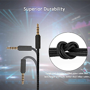 QJYTH Replacement Cord Compatible with Logitech G433/G233/G Pro/G Pro X Headset, Inline Mute and Volume Control Audio Cable Wire Compatible with PS5/PS4 Controller(6.5 Feet)