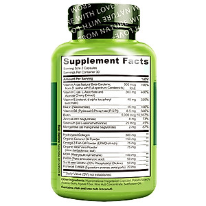 NATURELO Hair, Skin and Nails Vitamins - 5000 mcg Biotin, Collagen, Natural Vitamin E - Supplement for Healthy Skin, Hair Growth for Women and Men – 60 Capsules