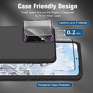 [2+2 Pack] Galaxy S21 Ultra Tempered Glass Screen Protector, Ultrasonic Fingerprint Support, 9H Hardness Scratch Resistant, 3D HD Curved, Bubble-Free, for Samsung Galaxy S21 Ultra Screen Protector(6.8