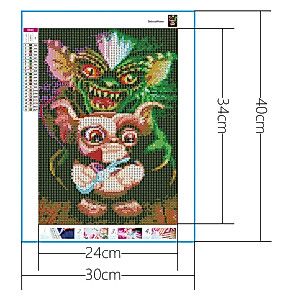 DIY 5D Full Drill Diamond Painting Kits for Adults Kids, Crystal Rhinestone Diamond Embroidery Paintings Arts Craft Home Wall Decor (Gremlins, 11.8 x 15.8 Inch)