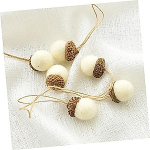 DECHOUS 6 1 Acorn Hanging Ornament Hanging Pinecone Christmas Tree Pine Cone Wool Felt Pendant Wool Felt Ball DIY Charm Pendant Decorations Wreath Wool Felt Beige Christmas Tree Hanging
