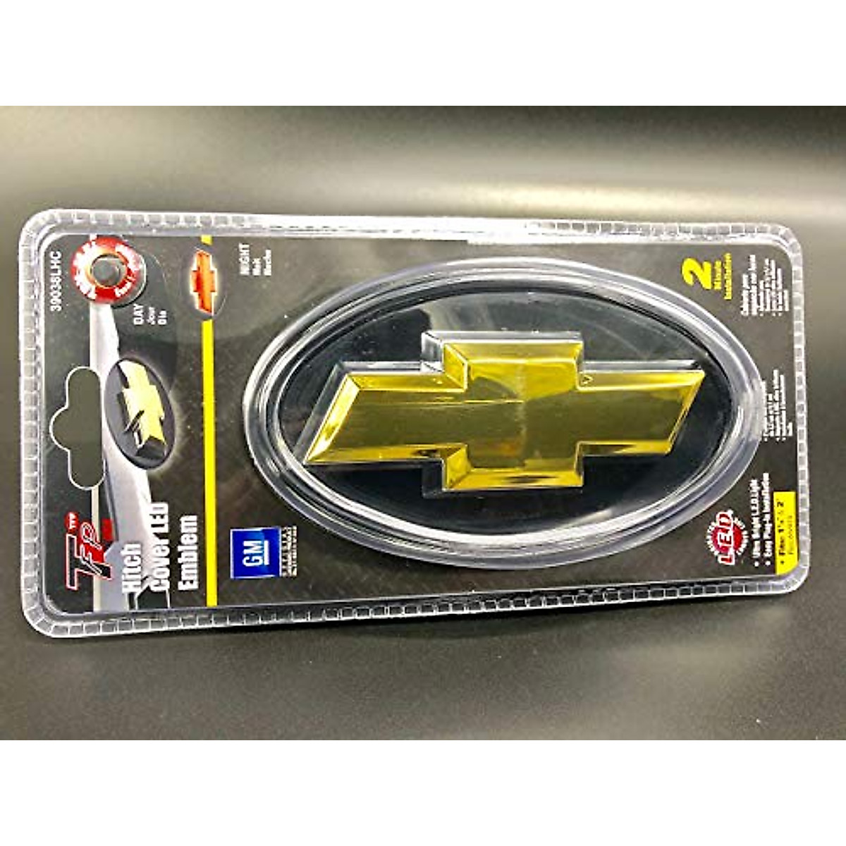 TFP 39038LHC LED Hitch Cover Emblems - Compatible with CHEVROLET Lighted Hitch Cover - Chrome OEM Look