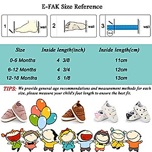 E-FAK Baby Boys Girls Shoes Non-Slip Rubber Sole Infant Toddler Sneakers Crib First Walker Shoes(0-18 Months) (01 Multi-Color, 0_Months)