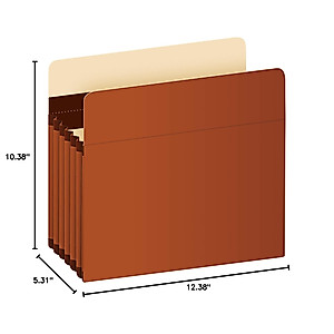 Pendaflex Expanding Accordion File Pockets, Extra Durable, Expands 5.25", Letter Size, Reinforced with Dupont Tyvek Material, 10/Box (15422)