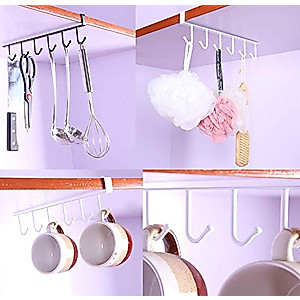 eywlwaar Mug Cups Cabinet Mug Hooks Kitchen Storage Hanging Hooks (4 Pack-Black)