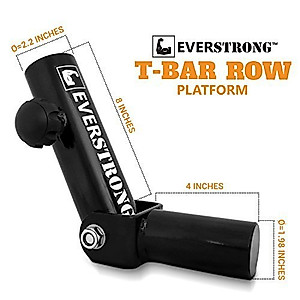 EVERSTRONG Elite Heavy Duty T-Bar Row Olympic Bars - Landmine Attachment for Barbell Workouts - Robust Steel Base for Home and Gym Fitness - Designed for 2-inch Olympic Barbell