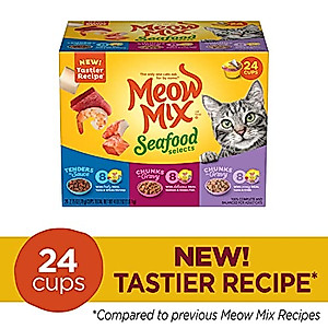 Meow Mix Seafood Selections Wet Cat Food, Variety Pack, 2.75 Ounces Cup (Pack of 24)