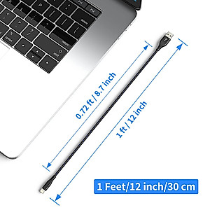 1FT Short iPhone Charging Cable, 3 Pack USB to Lightning Cable 1 Foot iPhone Charger Cord Fast Charging Braided for Apple iPhone 14 13 12 11 Pro Max Mini 10 8 7 Plus XR XS MAX SE iPad Air Mini (Black)